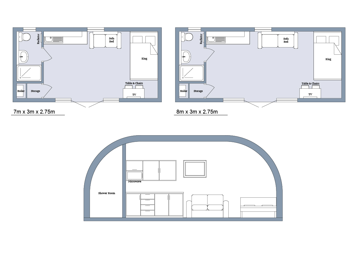 The Escape Pod - One of our larger Glamping Pod Designs
